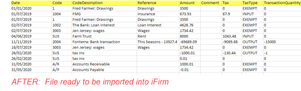 How to export transactions for CCH iFirm