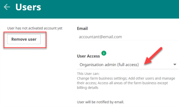 How to manage user access in Farm Focus
