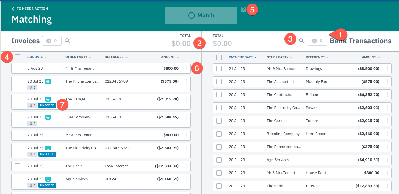 How to Match Invoices to Transactions in Farm Focus