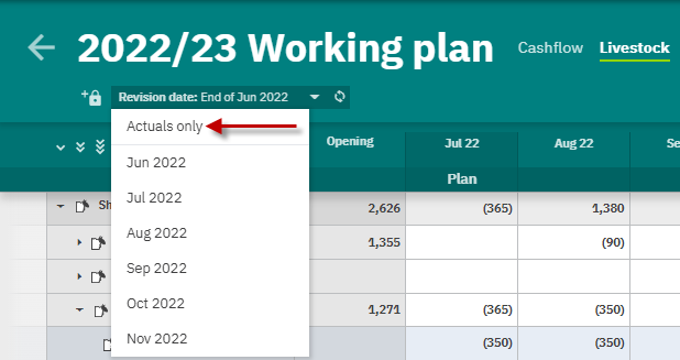 How to use the Livestock tab in the Working Plan