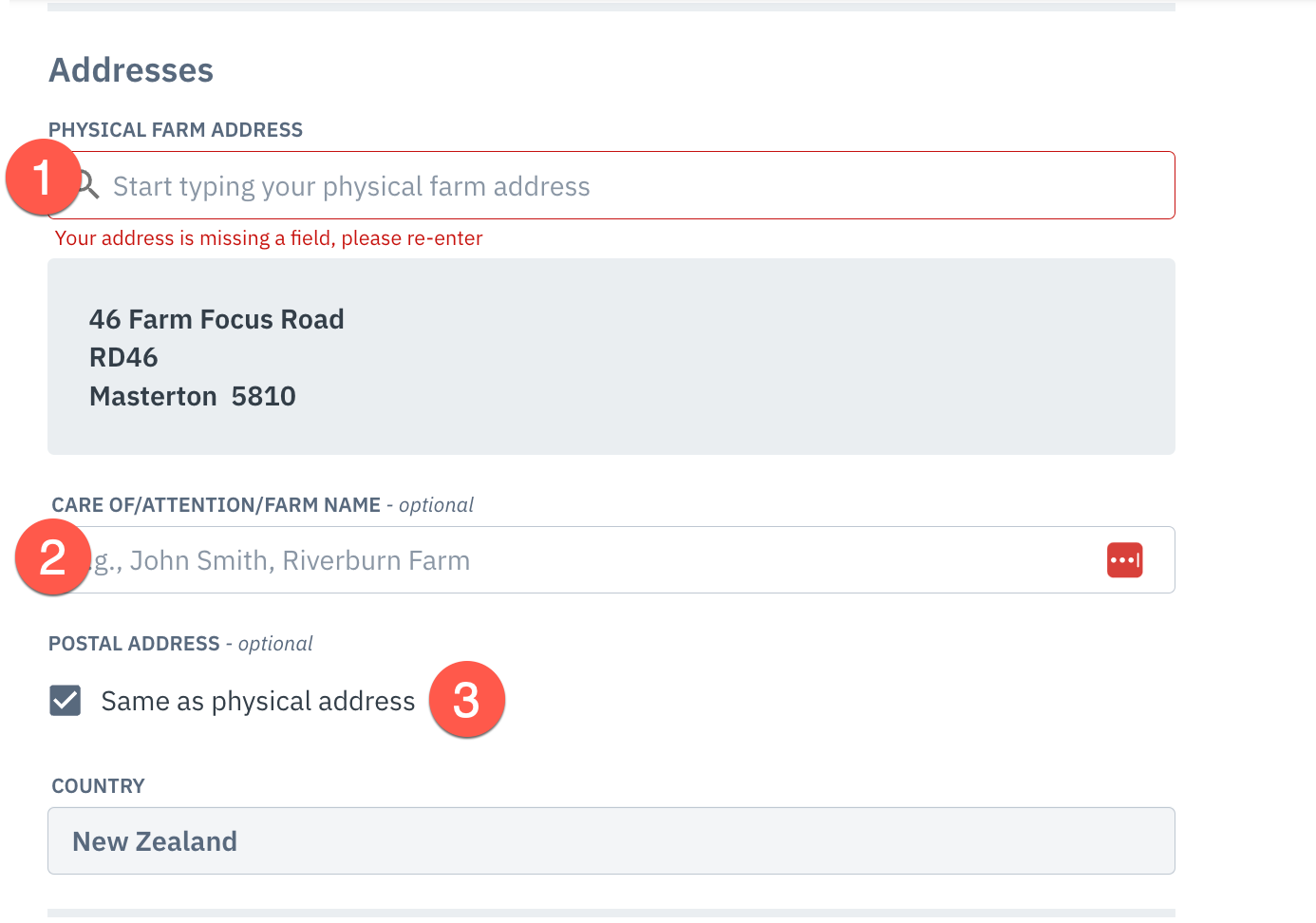 How to update your farm or postal address
