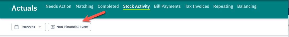 How to use the Actuals screen
