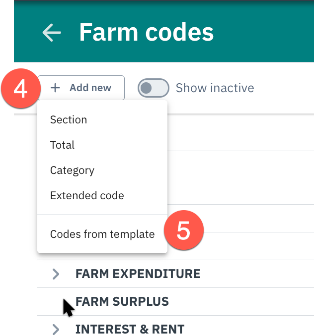 How to add a new code to your Farm Code list